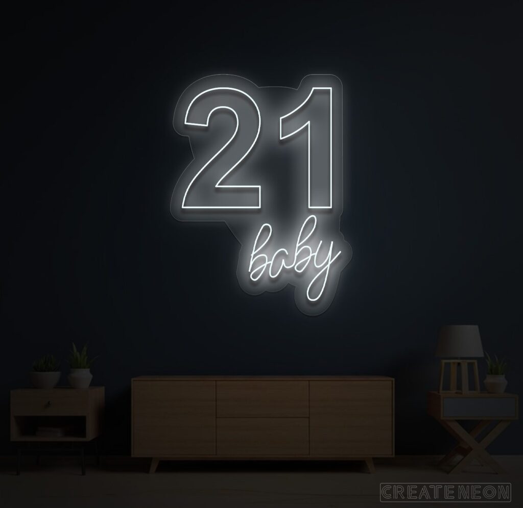 Buy 21 Baby Neon Sign - CreateNeon.Com