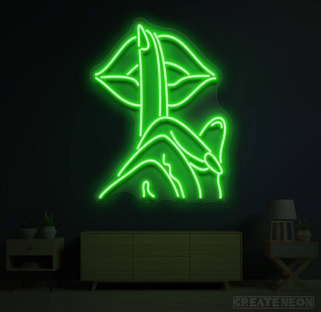 Be Quiet Finger on Lips Neon Sign - Cool Neon Signs