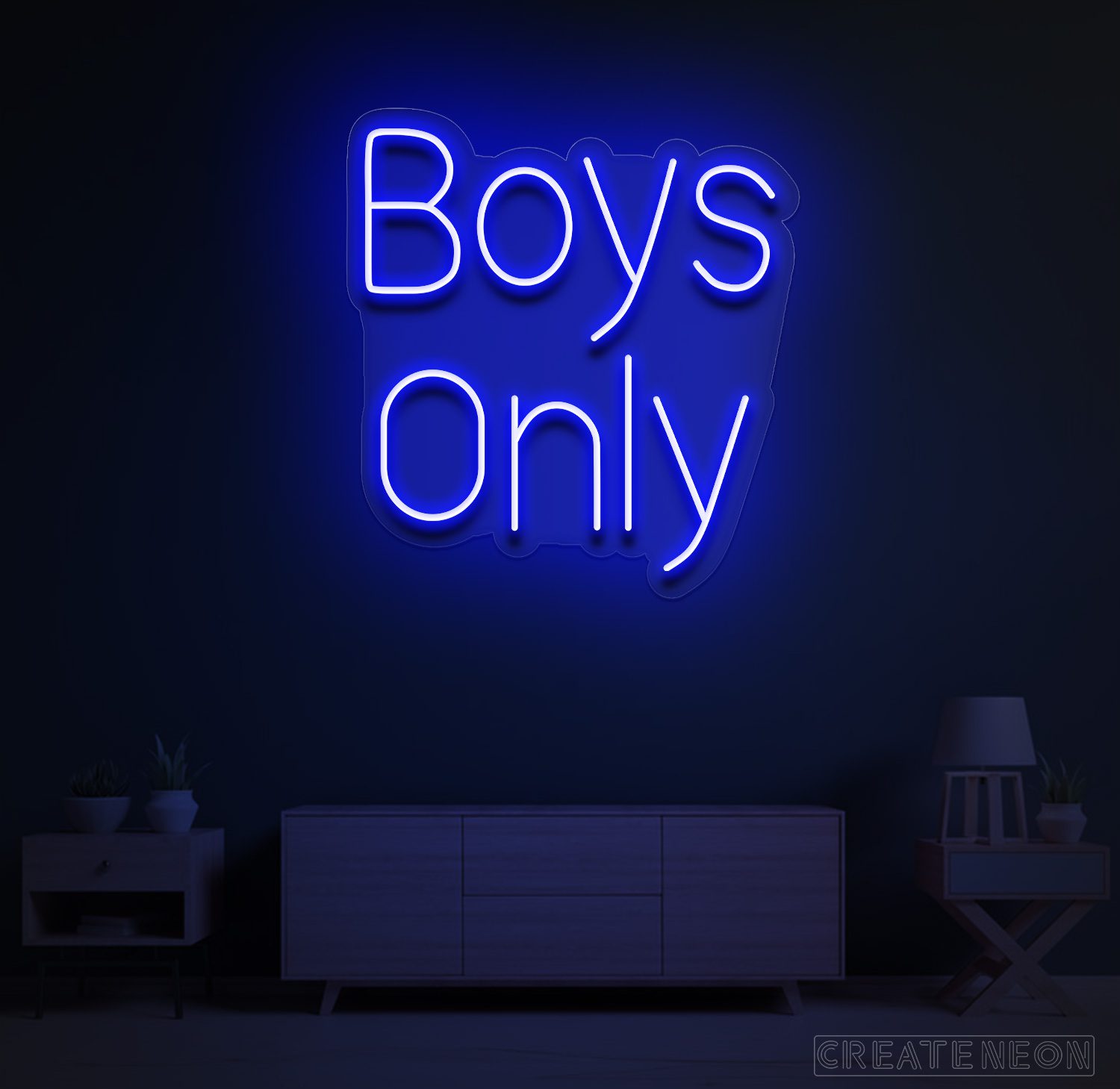 Get Boys Only Neon Sign For Kids Room Decoration | Free 🚛