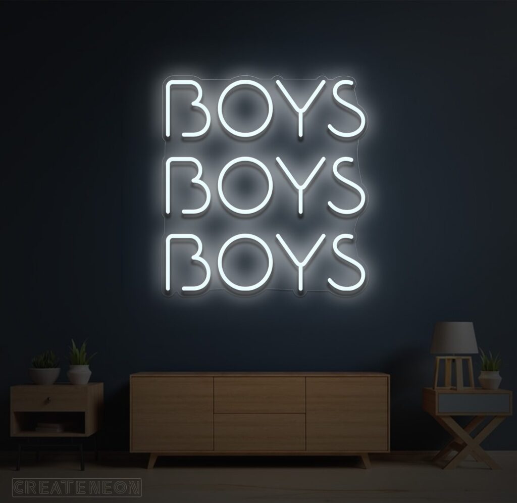 Boys Boys Boys Neon Sign - Kids Neon Sign - CreateNeo