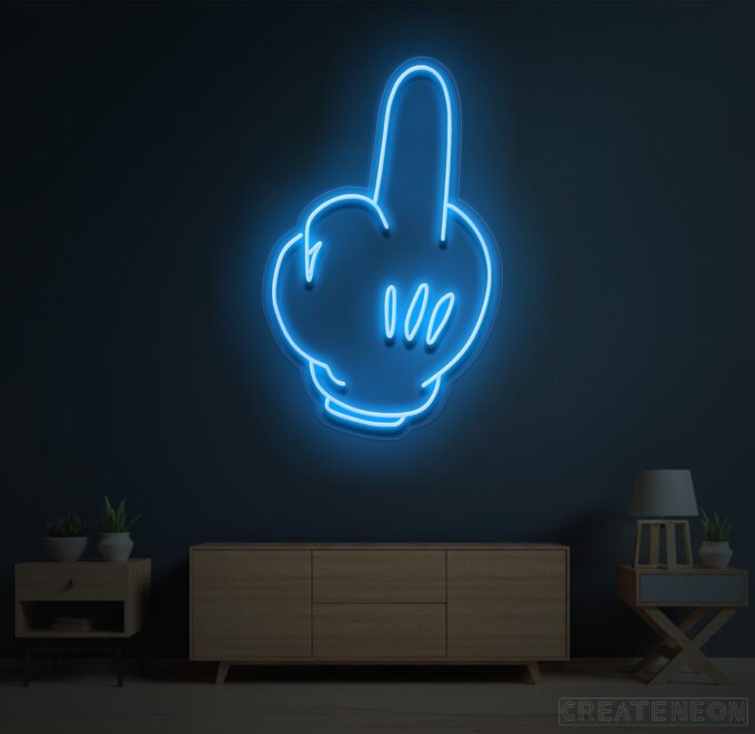 Shop Cartoon Neon Middle Finger Sign at affordable prices