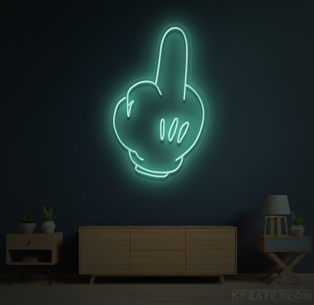 Shop Cartoon Neon Middle Finger Sign at affordable prices