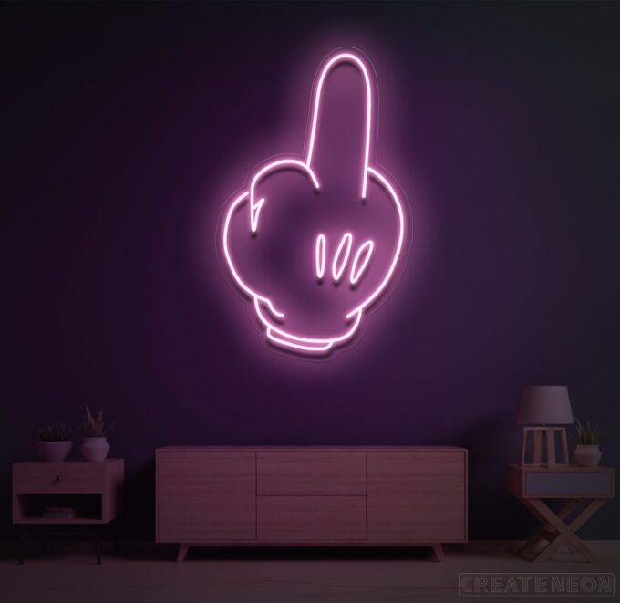 Shop Cartoon Neon Middle Finger Sign at affordable prices