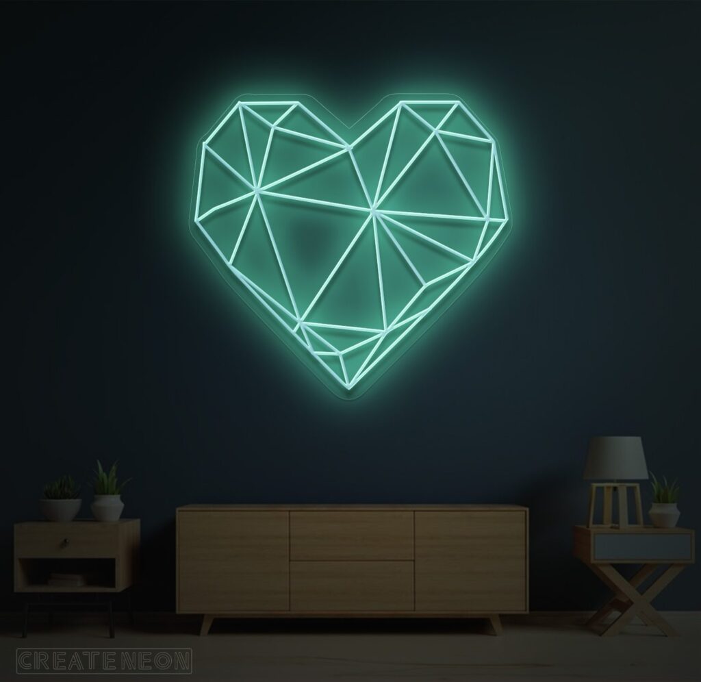 Diamond Heart Neon Sign | Shop Diamond Heart LED Neon Sign