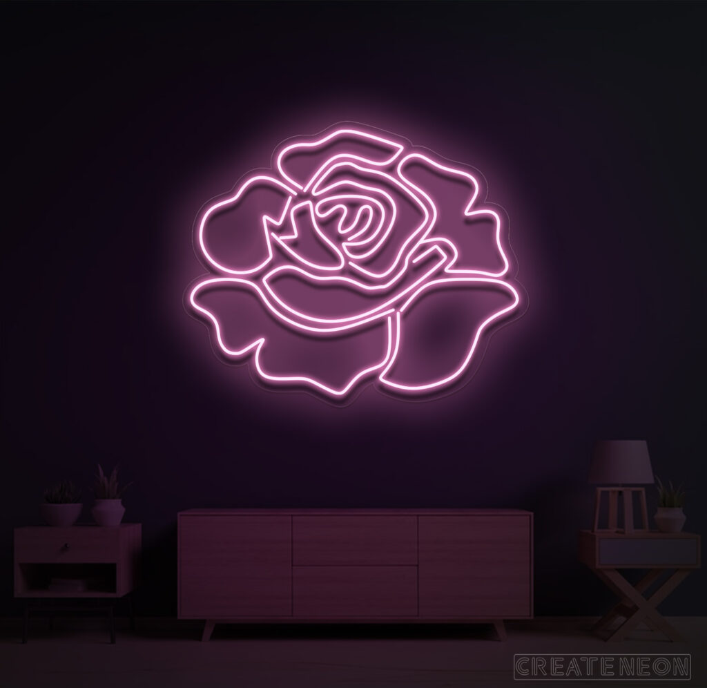 Rose Neon Sign |Add Some Natural Beauty To Bedroom,Wall Art