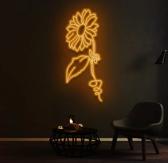 Sunflower Neon Sign - Sun Flower LED Neon Sign For Wall Art