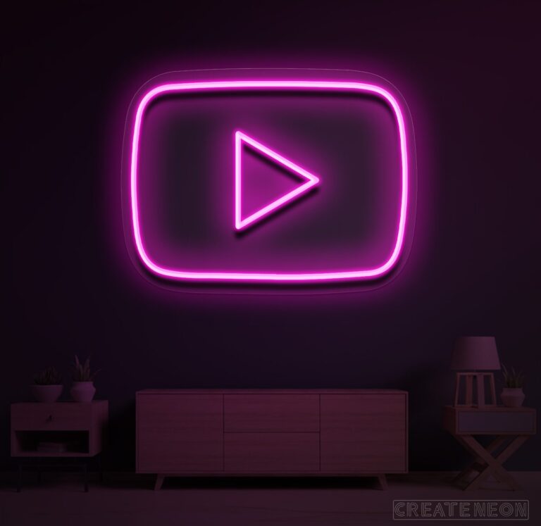 Shop Youtube Logo Neon Sign - Neon YouTube Logo - CreateNeon