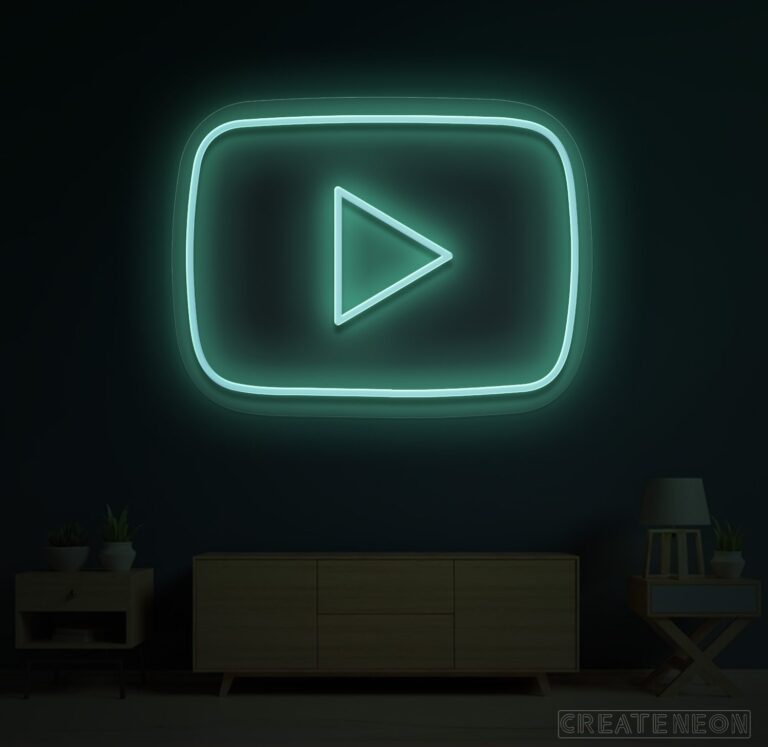 Shop Youtube Logo Neon Sign - Neon YouTube Logo - CreateNeon