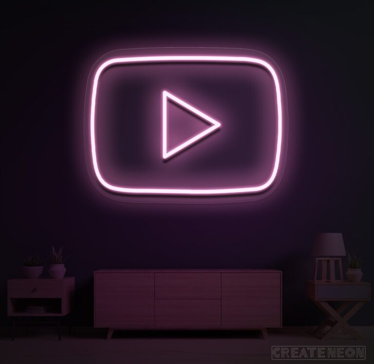 Shop Youtube Logo Neon Sign - Neon YouTube Logo - CreateNeon