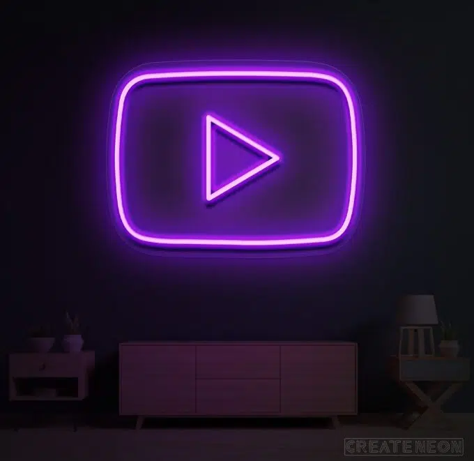 Shop Youtube Logo Neon Sign - Neon YouTube Logo - CreateNeon