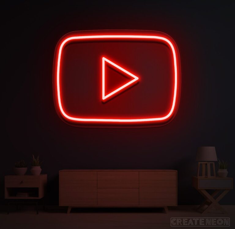 Shop Youtube Logo Neon Sign - Neon YouTube Logo - CreateNeon
