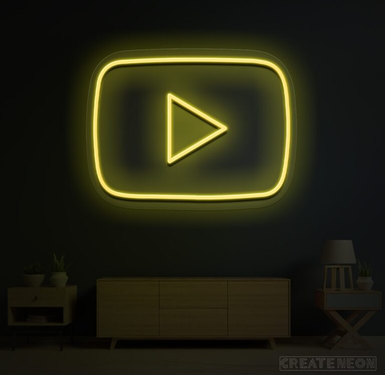 Shop Youtube Logo Neon Sign - Neon YouTube Logo - CreateNeon